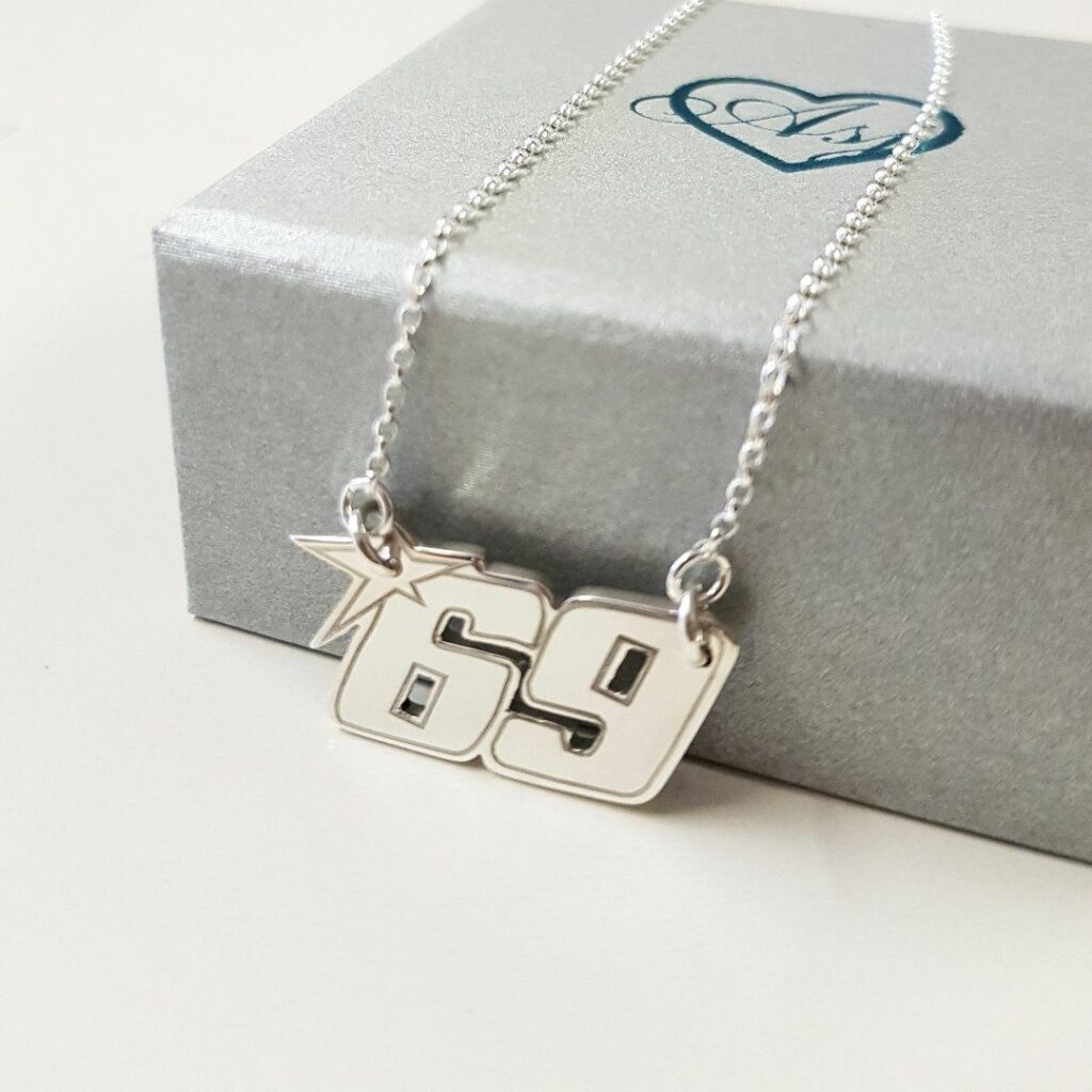 Bespoke Sterling Silver 69 Nicky Hayden Inspired Pendant - House of ...