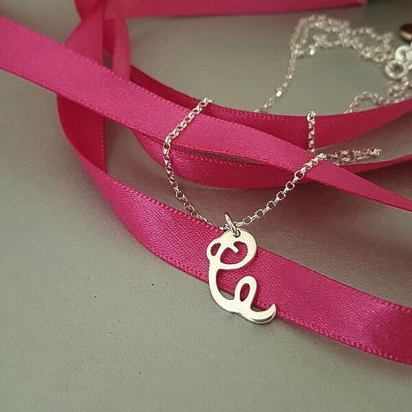Bespoke 'CE' Entwined Initials Pendant Necklace in Sterling Silver ...