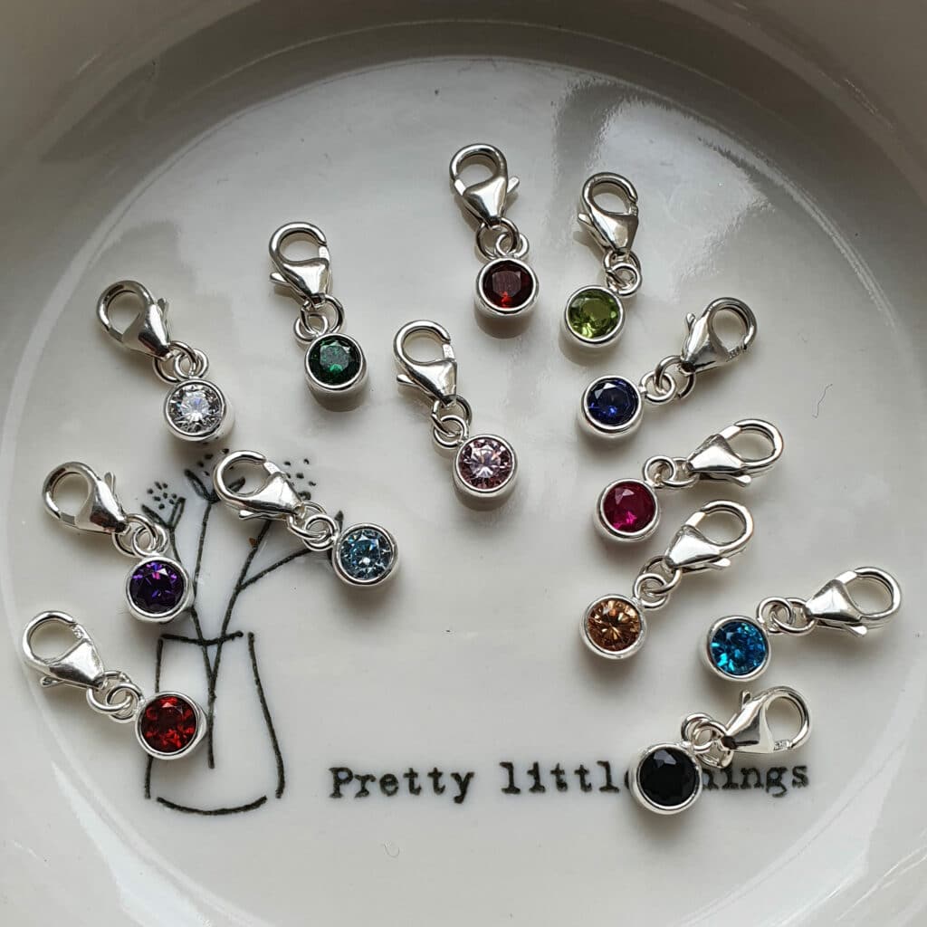 Tiny Silver Birthstone Charm - Pick your month - House of Alyssa Smith