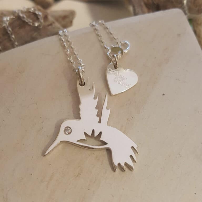 Bespoke Diamond Hummingbird Pendant - House of Alyssa Smith