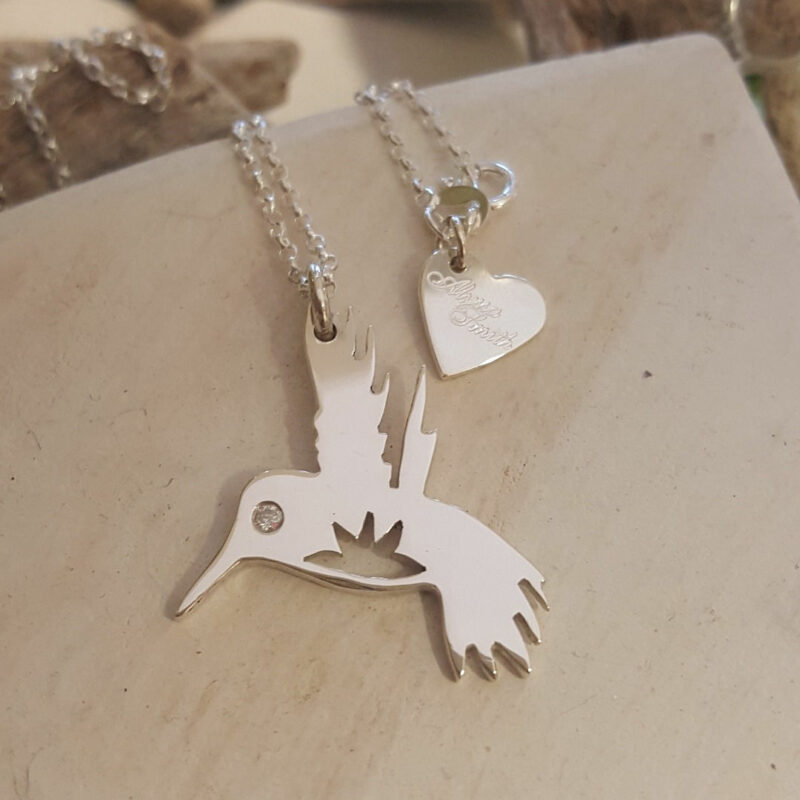 Bespoke Diamond Hummingbird Pendant - House of Alyssa Smith