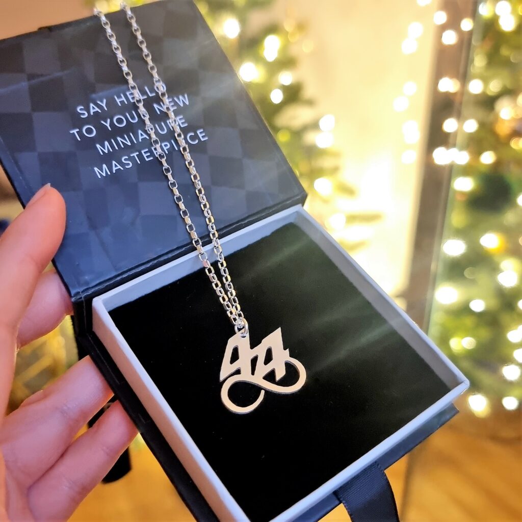 Lewis Hamilton Inspired Infinity 44 Necklace in Sterling Silver - House ...