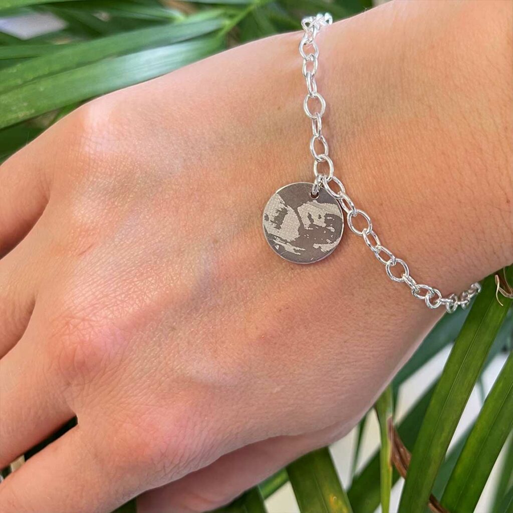 Engraved Baby Scan Bracelet in Sterling Silver - Upload Your Own Scan ...