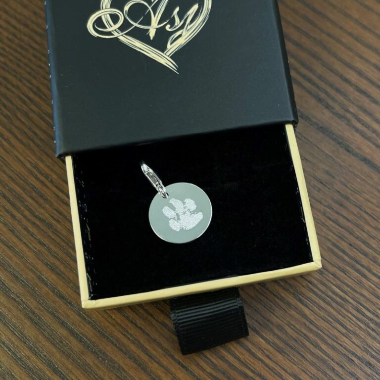 Engraved Paw Print Charm in Sterling Silver – Upload Your Image ...