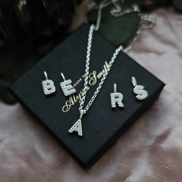 Sparkling Sterling Silver Initial Necklace – Build Your Own - House of Alyssa Smith