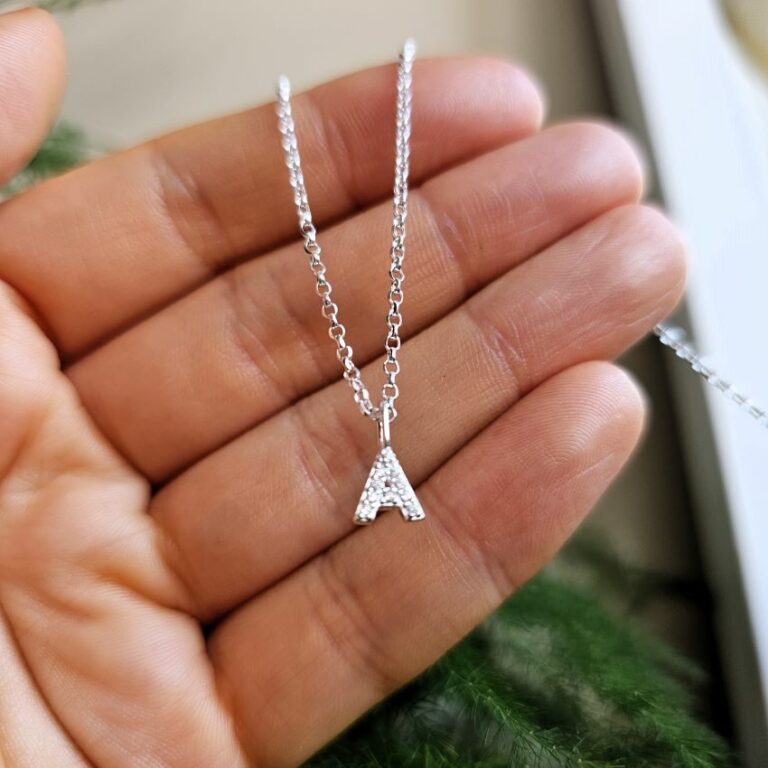 Sparkling Sterling Silver Initial Necklace – Build Your Own - House of ...