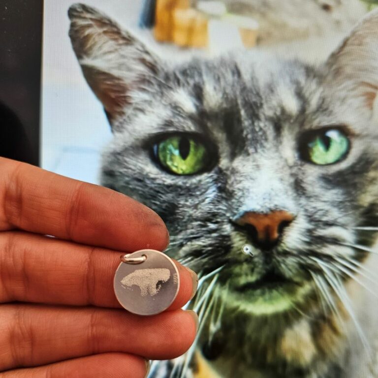 Engraved Nose 'Boop' Print Necklace in Sterling Silver – Upload Your ...