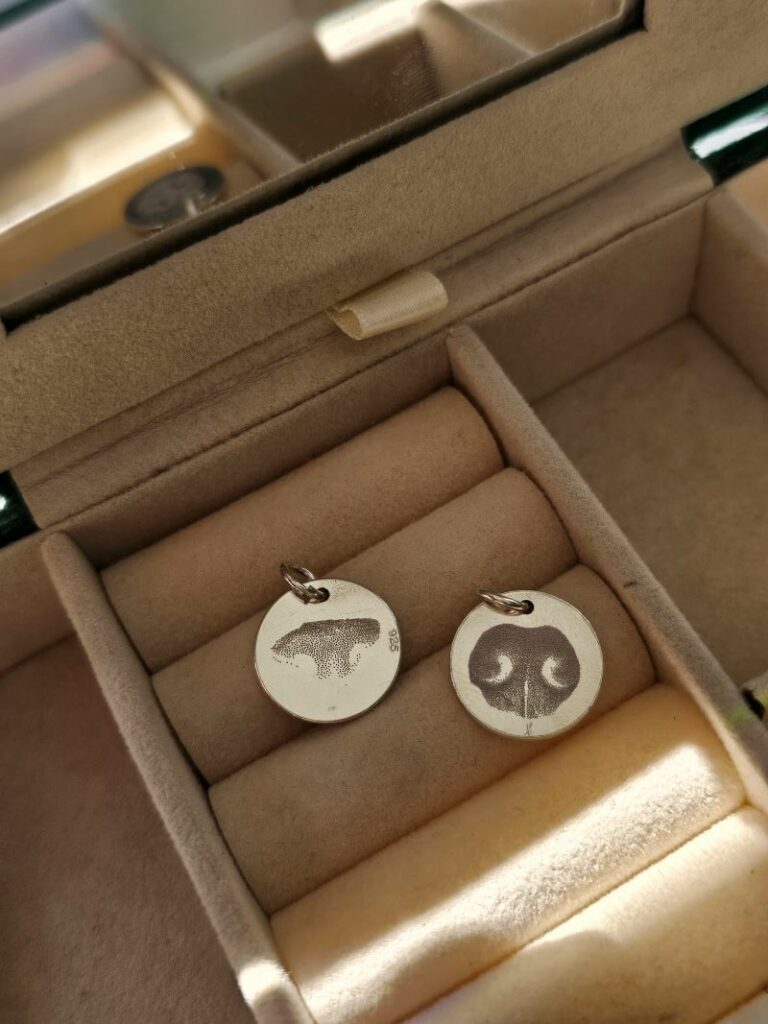 Engraved Nose 'Boop' Print Necklace in Sterling Silver – Upload Your ...