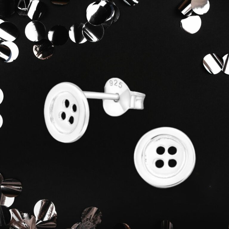 Button Stud Earrings in Sterling Silver - House of Alyssa Smith