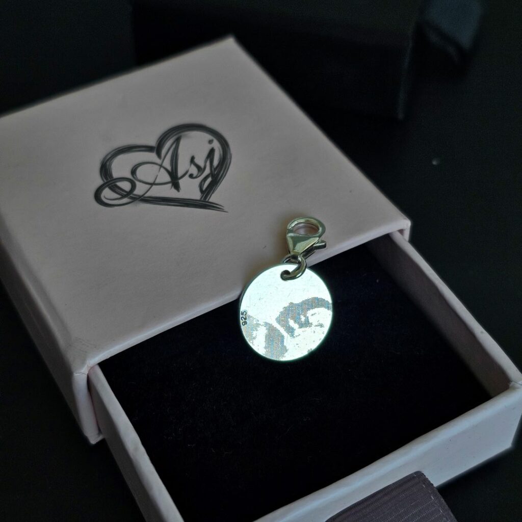 Engraved Baby Scan Charm in Sterling Silver – Upload Your Image ...
