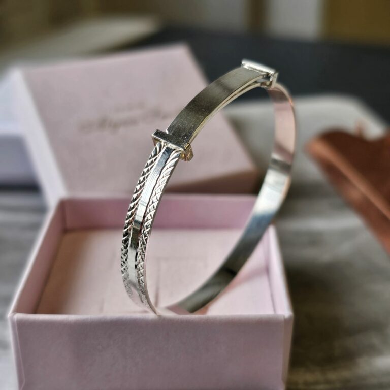 Little A Signature Christening Bangle in Sterling Silver - House of ...