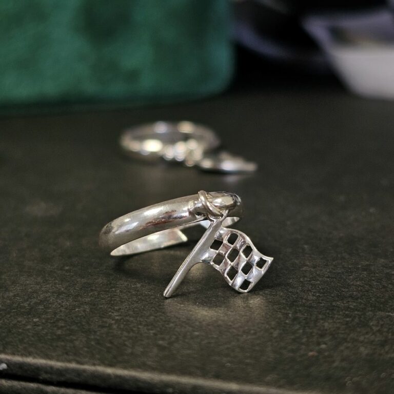 Mini Sterling Silver Flag Adjustable Ring - House of Alyssa Smith