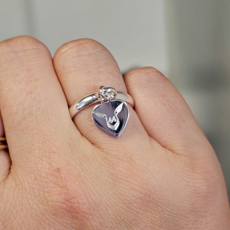 'Still I Rise' Lewis Hamilton Engraved Wings Sterling Silver Heart ...