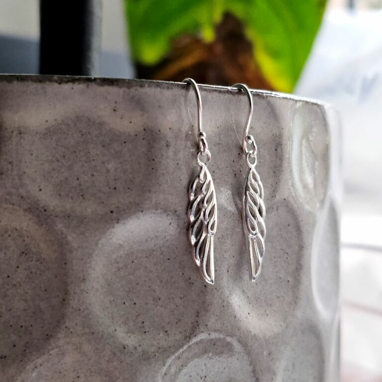 Wave of Light Angel Feather Drop Earrings - House of Alyssa Smith