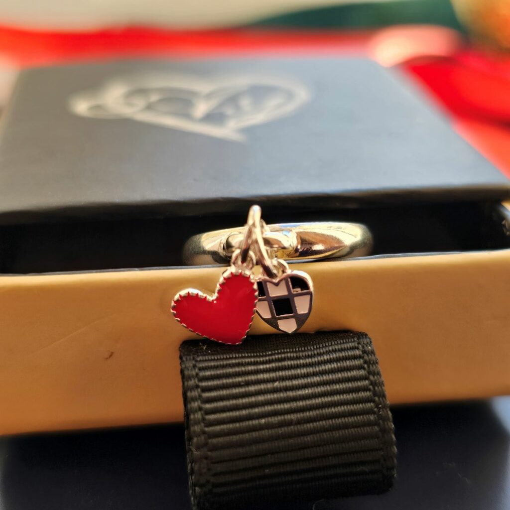 Ferrari Inspired Ladies Adjustable Sterling Silver Tiny Chequered Heart ...