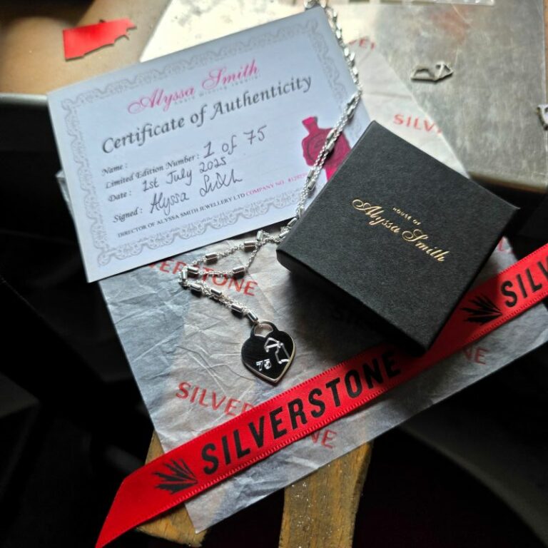 Silverstone F1 75 Edition Anniversary Necklace in Sterling Silver With ...