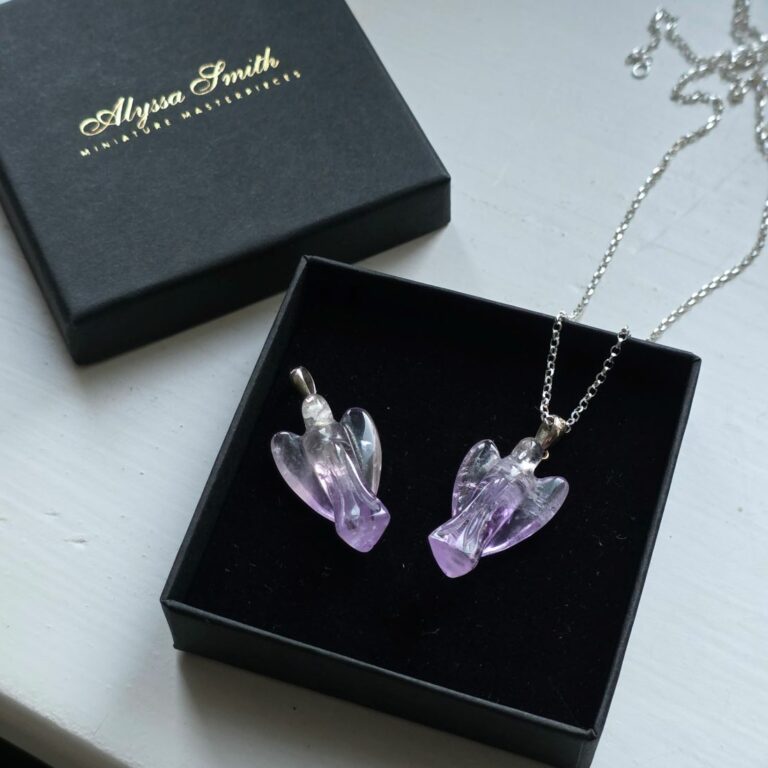 Amethyst Guardian Angel Sterling Silver Necklace - House of Alyssa Smith