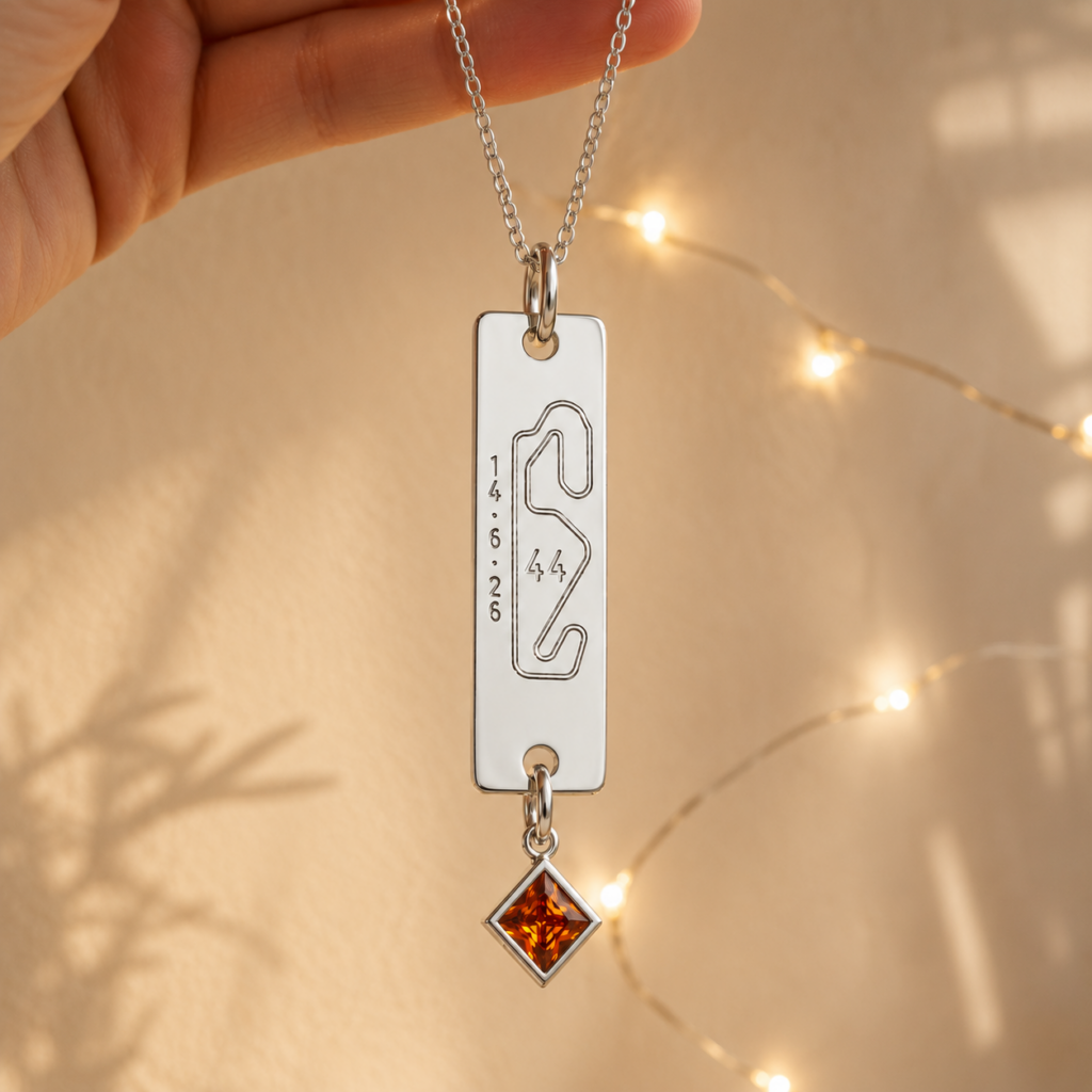 Celebratory Lewis Hamilton Catalunya 2026 Winners Tag Necklace in ...